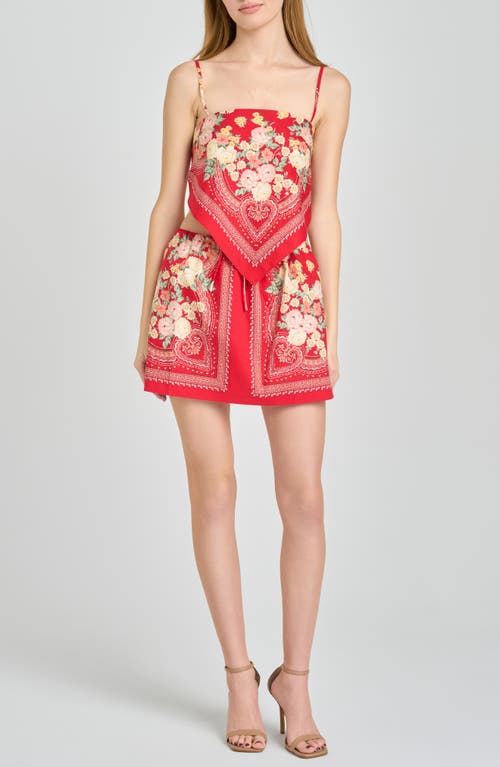 WAYF Scarf Print Mini Skirt